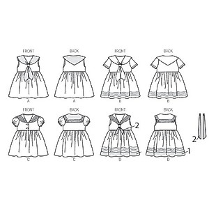 McCall Pattern Company M6913 Toddlers' Dresses and Tie Ends, Size CAA