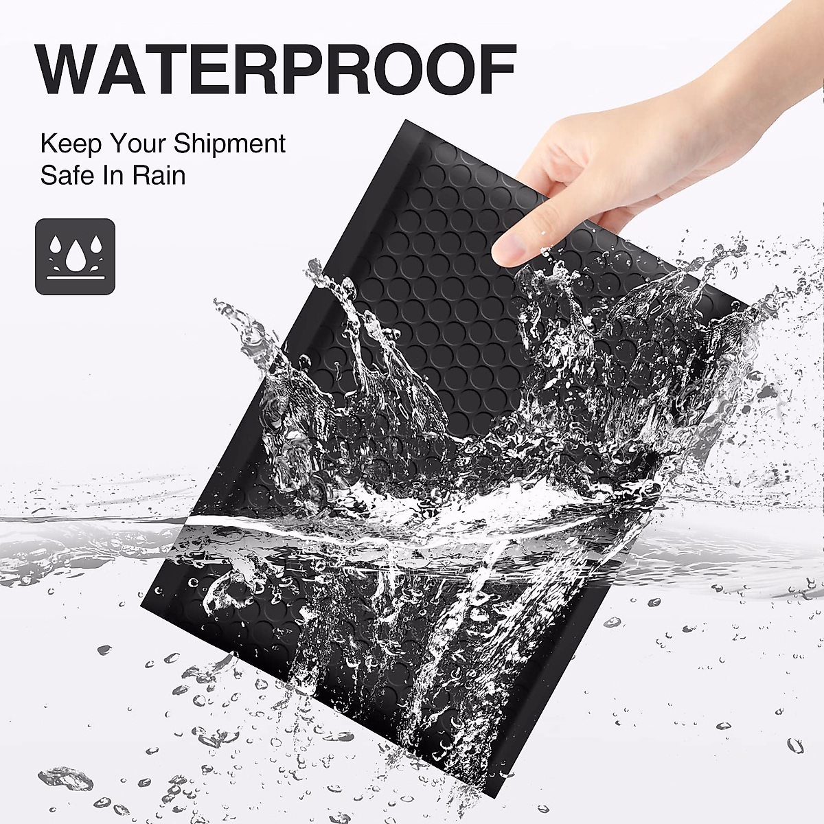 UCGOU Bubble Mailers 4x8 Inch Black 50 Pack Poly Padded Envelopes Small Business Mailing Packages Opaque Self Seal Adhesive Waterproof Boutique Shipping Bags for Jewelry Makeup Supplies #000