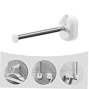 Alipis 2pcs Swing White Rack Drying Home Clothes Saving Holder Hangers Wall Adhesive Household Steel Room Folding Foldable Bathroom Stacker Hanger Telescopic Punch-Free Arm Organizer