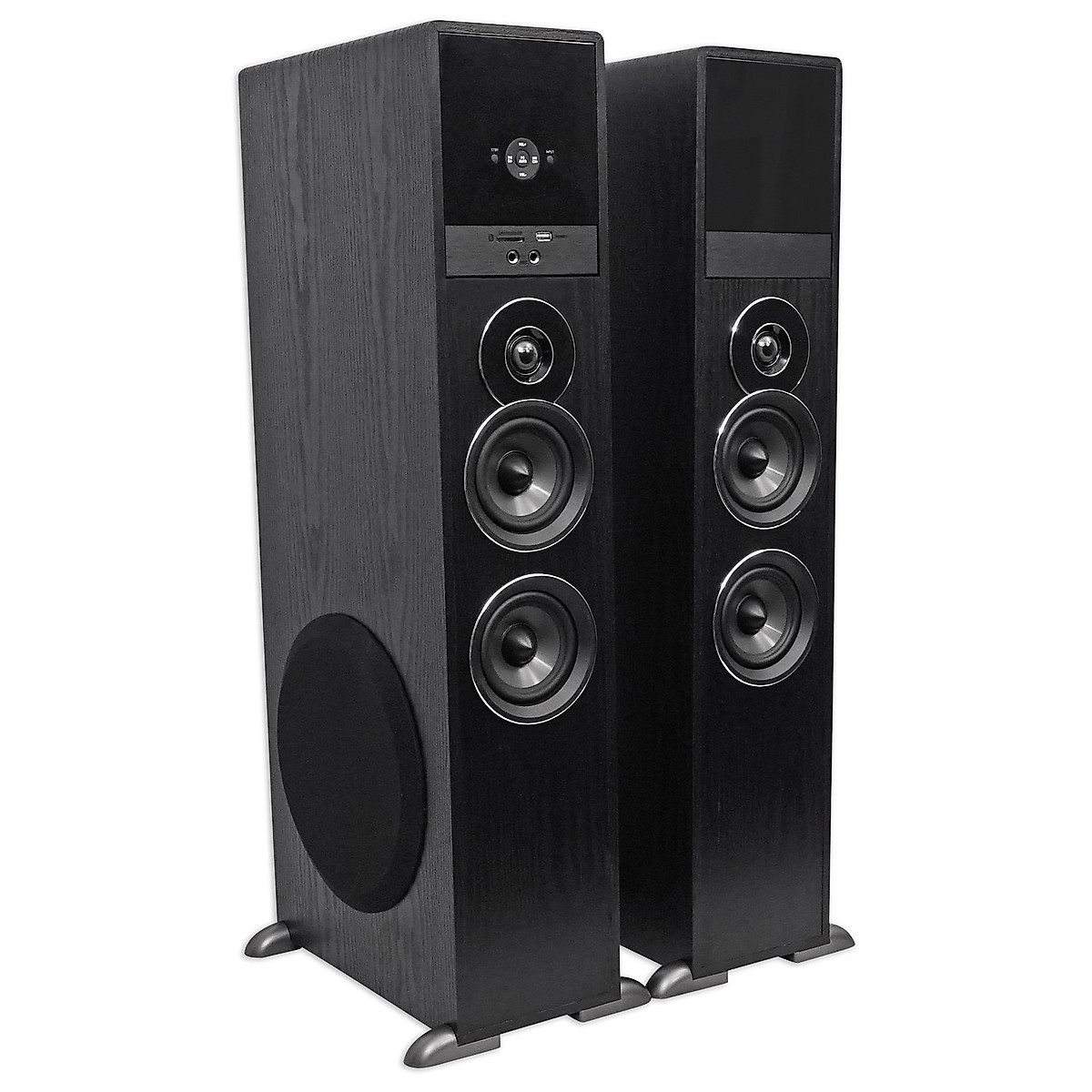 Rockville TM80B Black Home Theater System Tower Speakers 8" Sub/Bluetooth/USB