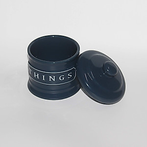 Lonovel Bathroom Vanity Storage Organizer Canister Jars for Cotton Balls,Swabs,Bath Salts,Makeup Sponge,Cosmetic Pad,Qtip Ceramic Bathroom Accessories Canisters Holder with Lid Home Decor,Cobalt Blue