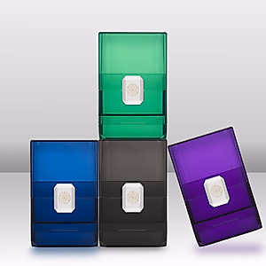 Sooez 4 Pack MTG Deck Card Box with Dice Storage, 100+ Strong Deck Case Holder, Boulder Deck Card Box Translucent, Deck Card Boxes for Magic Commander/YuGiOh/TCG Cards