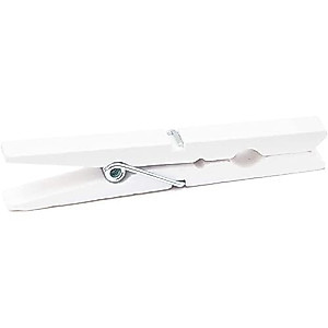 Juvale 100 Pack Bulk Large White Clothespins for Hanging Laundry, Photos, DIY Crafts (4 in)