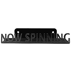 Ahomiwow Metal Now SPINNING Vinyl Record Stand Wall Mount Album Player Display LP Shelf Black Modern Vintage Vinyl Record Display Organization for Music Lovers Record Player Accessory