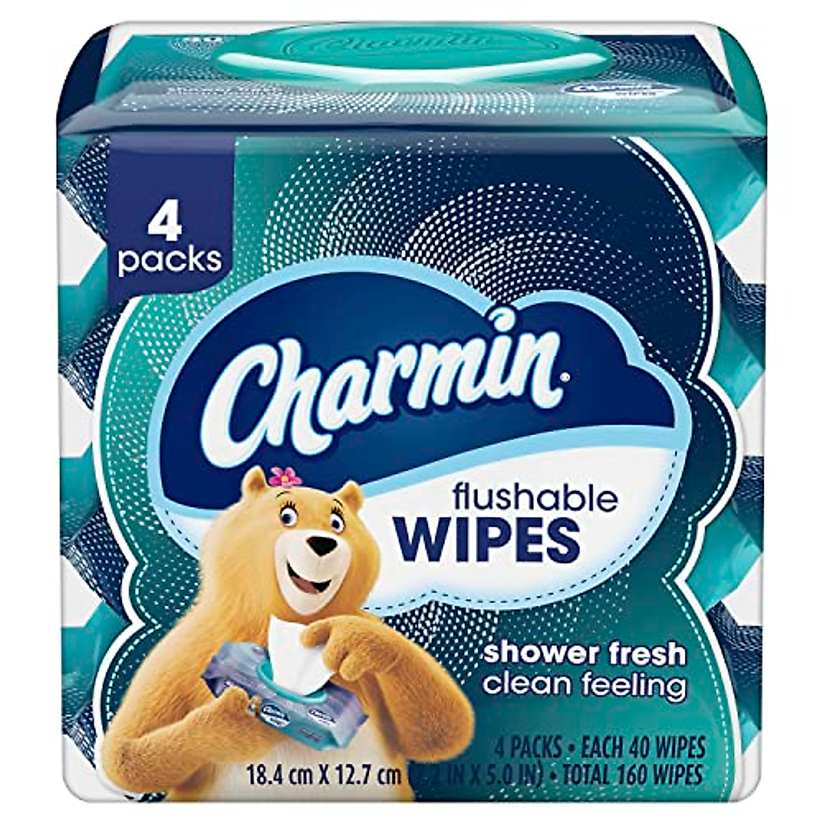 Charmin Flushable Wipes, 4 packs, 40 Wipes Per Pack, 160 Total Wipes