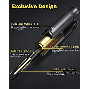 SOLMIMI Headphone Splitter 3.5mm TRRS Stereo Audio Y Splitter Braided 4-Pole Male to 2-Female Dual Headphone Jack Splitter Adapter for Headset PC Smartphone Xbox PS4 & More - Matte Black(1ft-30cm)