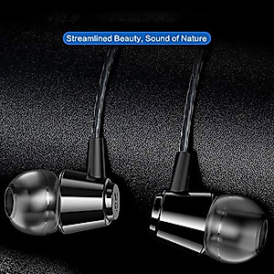 OceanTek Wired Earbuds in Ear Earphones 3.5 mm Comfortable Clear Sound Headphones for Sports Gym Running Compatible with Samsung & Apple Phones, Android Phones, Laptops, Black