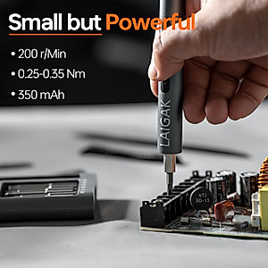 LAIGAK 62-in-1 Electric Precision Power Screwdriver Set, 48 Magnetic Bits, Aluminum Rechargeable Portable Cordless Magnetic Repair Tool Kit for Phone Camera Laptop Watch