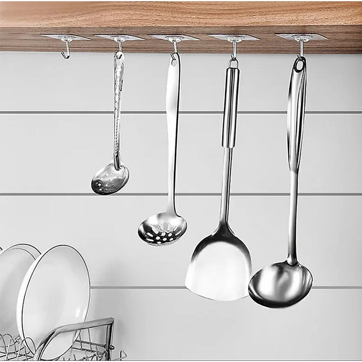 Generic 24 Packs of Hooks for Hanging Transparent and Reusable Seamless Hooks for Multipurpose (Bathroom, Kitchen etc) Self Adhesive Hooks