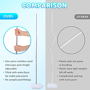 Balloon Column Stand Kit, Set of 4, 6.6 Feet Adjustable Height Balloon Tower Stand with Reusable Metal Telescopic Design for Birthday, Graduation,Baby Shower, Party Decoration andWedding