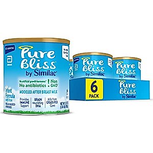 Pure Bliss by Similac Infant Formula, Gentle, Easy to Digest, Non-GMO, Powder, 24.7-oz Can, Pack of 6
