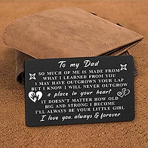 DEGASKEN Dad Fathers Day Gifts - I Will Always Be Your Little Girl - Dad Gifts from Daughter, Christmas