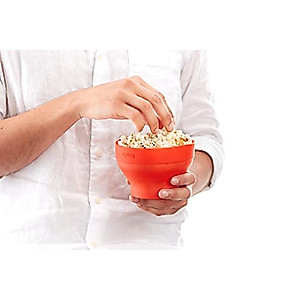 Lékué Mini Microwave Popcorn Maker, 5 x 3.5in, Red