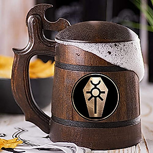Necrons Beer Stein, Personalized 40K Wooden Beer Mug, Custom Gamer Gift, Video Gamer Tankard, Gift for Men, Gift for Him, Geek Gift
