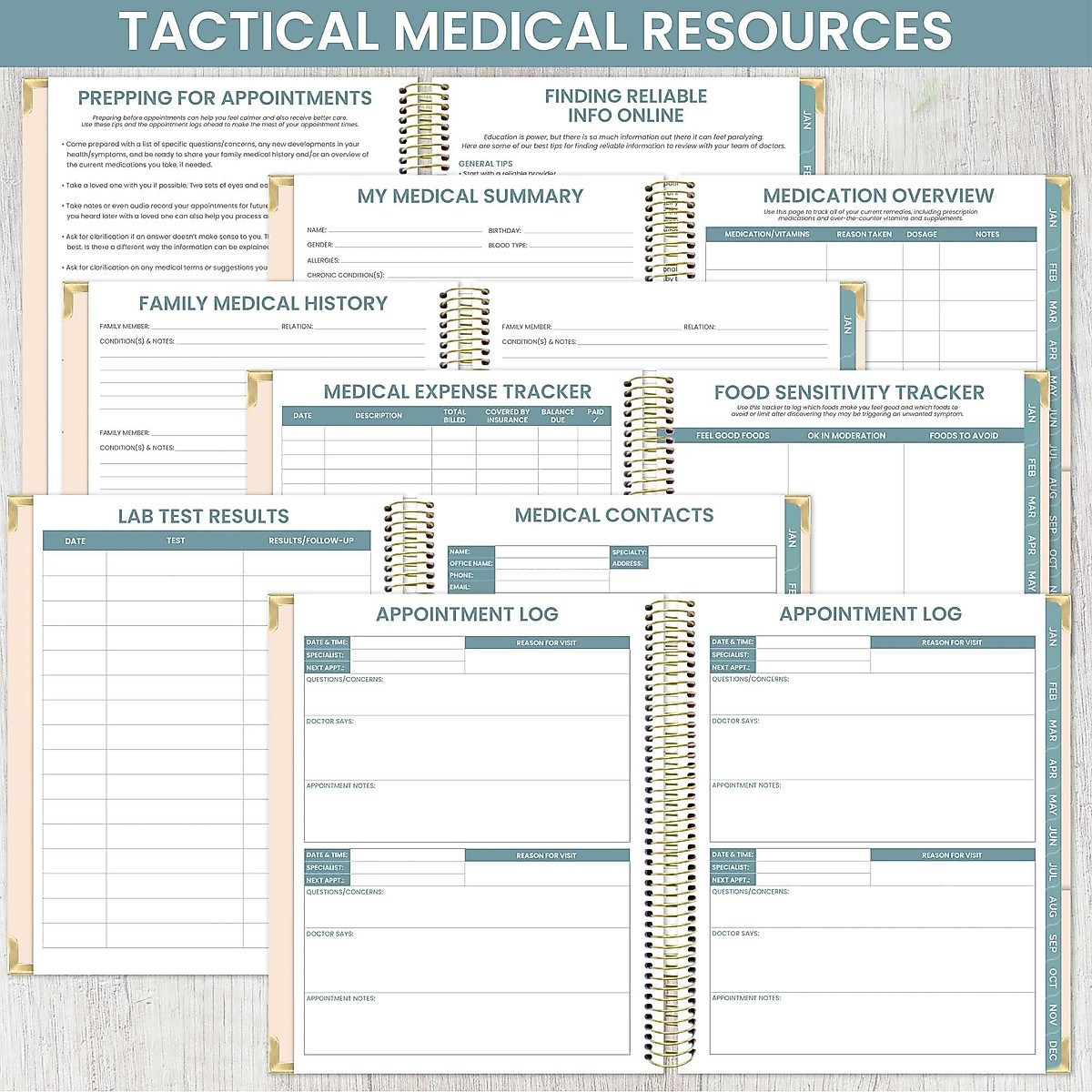 bloom daily planners Undated Chronic Illness Planner & Medical Journal - 12 Month Pain & Symptom Tracker, Mood & Medication Log, Appointment Organizer (7” x 9”)- You Are Stronger Than You Think