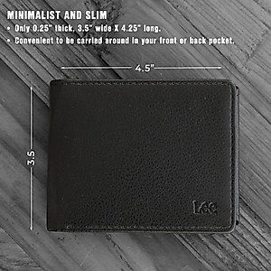 Lee Men’s Bifold Extra Capacity Traveler Wallet Casual Everyday Minimalist Cash and Card Holder with Flip ID Window (Black)
