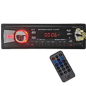 Polarlander Car Radio Audio USB Port SD Card Slot Player Receiver Bluetooth Hands-Free with Remote