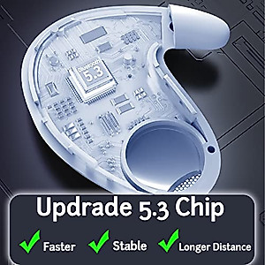 Loluka Invisible Earbuds 24 Hours Playtime Mini Bluetooth Earbuds True Wireless Earbuds Stereo HiFi Music IPX4 Waterproof Noise-Cancelling Discreet with Wireless Charging Case