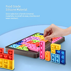 Hapencen Puzzle Game Pop It Fidget Jigsaw Toys,Push Bubble Silicone Sensory Fidget Toys Parent-Child Toys, Block to Anxiety & Relief Stress for Kids Adults or Autism Special Needs