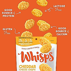 Whisps Cheese Crisps Variety Pack | Protein Chips | Healthy Snacks | Protein Snacks, Gluten Free, High Protein, Low Carb Keto Food | Parmesan, Cheddar Cheese, Asiago, Pepper Jack (2.12 Oz, 6 Pack)