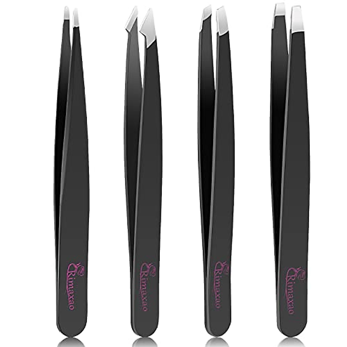 Tweezers Set-4 Pieces Gotcha You Looked Circle Punch Game - Sticker.1 (Black)