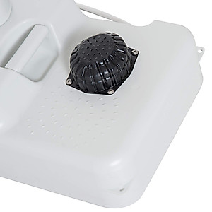 kleankin Portable Camping Sink, Handwashing Station Basin with 4.5 Gallon Tank, 6.3 Gallon Recovery Tank, Rolling Wheels & Soap Dispenser for RV, Outdoor Events, Gatherings, HDPE, White