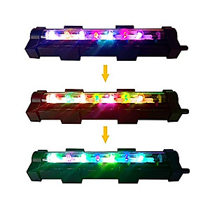 PULACO 1 Watt Aquarium Fish Tank Air Stone with Automatic Color Changing LED Light for Small Fish Tank Air Pump