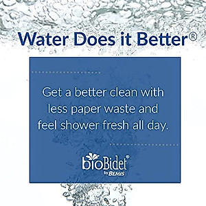 Bio Bidet by Bemis 500EC Toilet Seat with Perfect Fit, Fresh Water Spray, Non-Electric, Easy to Install Bidet, ROUND, Ice Grey