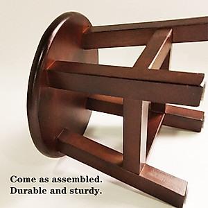 XDSTOOL Solid Wood Stool 10 inch Wooden Stool for Kids Small Short Stool Shoe Changing Step Stool Round (Brown Round)