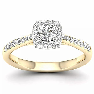 Aihpos Halo Engagement Rings for Women 1-1/3 Carat(ctw) Moissanite Rings 925 Sterling Silver 10K 14K 18K Gold Wedding Anniversary Rings for Her with Text Engraving (10K Gold)