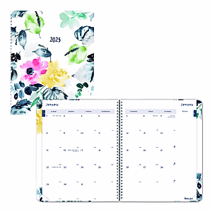Blueline Monthly 14-Month Planner, Floral Watercolor Artwork, 11 x 8.5, Multicolor Cover, 14-Month (Dec to Jan): 2022 to 2024