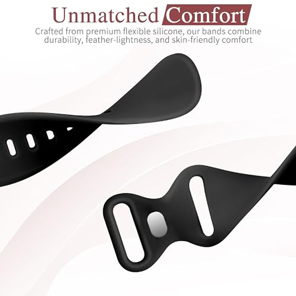 Andrea Silicone Sport Band Compatible with Apple Watch Bands for Women Men 38mm 40mm 41mm 42mm 44mm 45mm 49mm, Soft Strap iWatch Bands for Series 9, 8, 7, 6, 5, 4, 3, 2, 1 SE Ultra