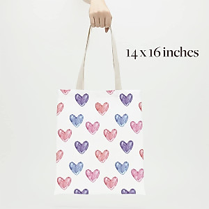 zcyxuuw Tote Bag, Tote Bag for, Tote Bag Aesthetic, Tote Bag for Women, s, Teacher, Waterproof Reusable Grocery Bags Shopping Beach Bag, Love Heart Print Gift for Anniversary Birthday
