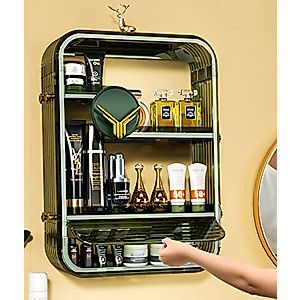 Hokyzam Bathroom Shelves, Bathroom Cabinet Wall Mounted, Wall Floating Shelves Organizer Transparent Multi-Function Floating Rack for Bathroom Bedroom Living Room Halloween Decorations Shelf
