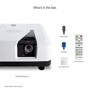 ViewSonic 4K UHD Laser Projector with 3300 Lumens 3D HDR Content Support and Dual HDMI for Home Theater (LS700-4K)