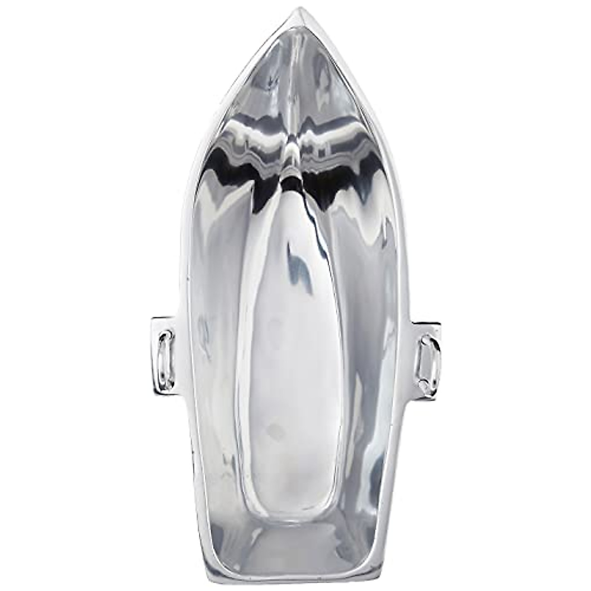 Godinger Wood Lined Boat Bowl with Salad Server, Silver