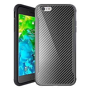 Nicexx Designed for iPhone 6 Plus Case/Designed for iPhone 6S Plus Case with Carbon Fiber Pattern, 12ft. Drop Tested, Wireless Charging Compatible - Black