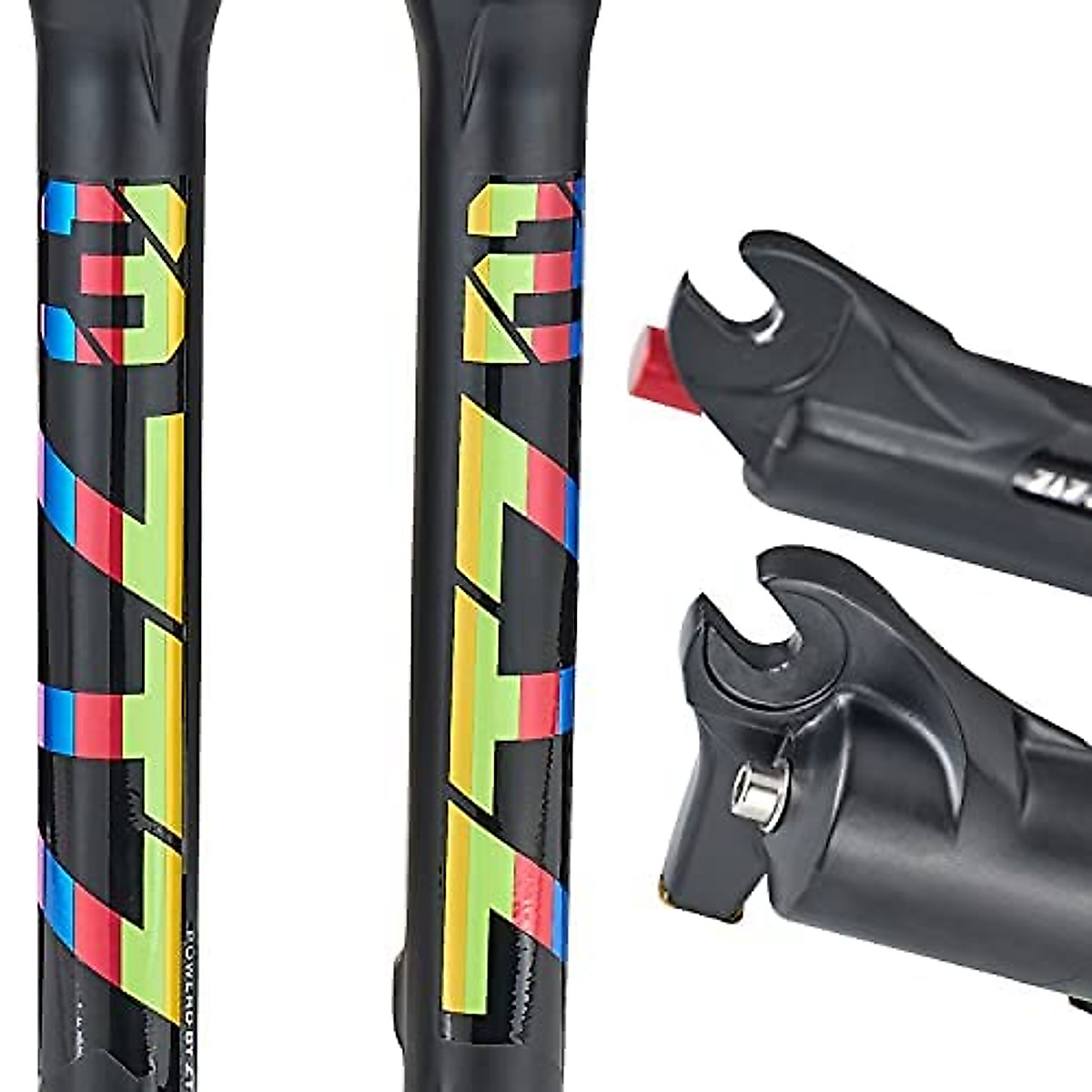 ZTZ MTB Fork Mountain Bike Suspension Fork26/27.5/29 Travel 120mm MTB Air Suspension Fork, Rebound Adjust 1 1/8 Straight Tube QR 9mm Manual/Remote Lockout