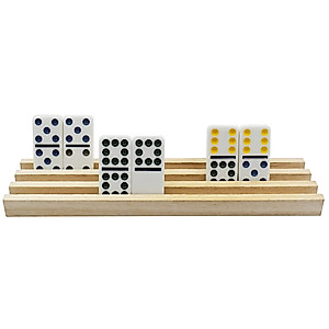 Yuanhe Wooden Domino Racks/Trays Set of 8, Domino Tiles Holders