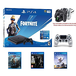 2020 Newest Playstation 4 Fortnite Neo Versa Gaming Console Bundle - Included 3 Games (Hozion Zero Dawn, God of War, Last of Us) w/HESVAP Charging Station Dock