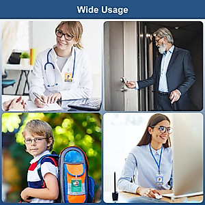 Fushing Pack of 50 Clear Plastic Vertical Badge Holders, Name Tag Holders, Card Holders (S)