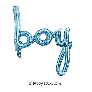 Hongkai Gender Reveal Party Decorations Backdrop Boy or Girl Foil Balloons for Baby Shower Decorations Gender Reveal Party Supplies