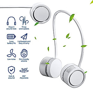 OBR KING Folding Portable Neck Fan, Electric Usb Rechargeable Hand Held Bladeless Pocket Fan, Mini Small Hanging Neck Fan Handheld For Walking/Outdoor/Travel/Office Use