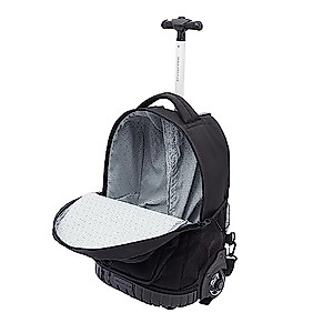 Travelers Club Rolling Backpack, Black, 18-Inch