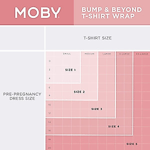 Moby Bump & Beyond T-Shirt Wrap | Black – Size 1 (Small) | Versatile Support Wrap for Pregnant Mothers | Carrier for Newborns | Comfortable & Stylish | Carries Babies up to 19.8lbs (8–12 Months)