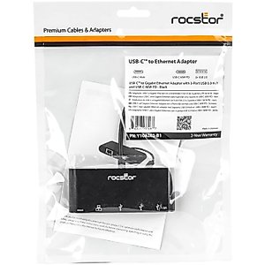 Rocstor USB-C to 3-Port USB-A, USB-C & RJ45 Multiport Adapter - USB 3.0 Hub