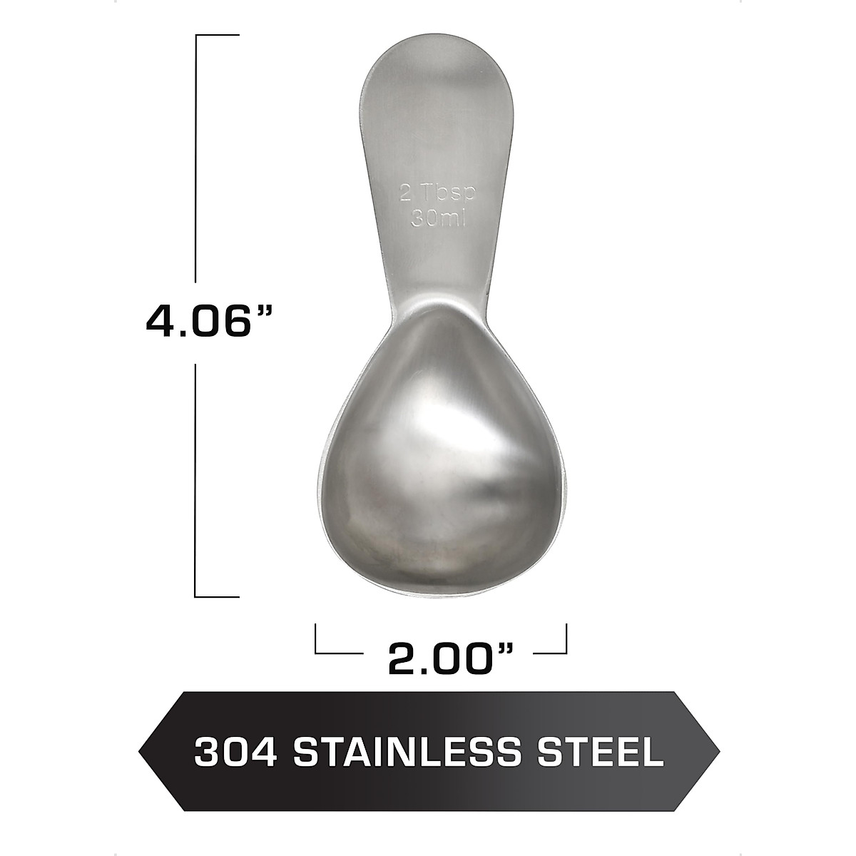 COLETTI Coffee Scoop - Tablespoon Scoop - Stainless Steel Short Handle For Measuring Ground Coffee, Sugar and Baking (2 Tbsp (30ml))