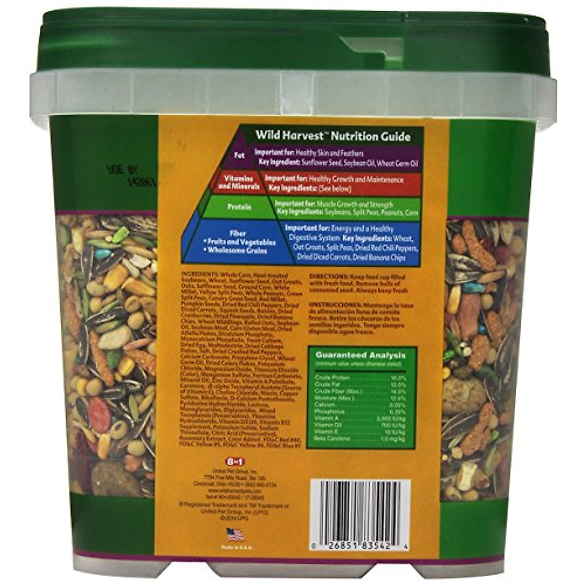 Wild Harvest WH-83542 Wild Harvest Advanced Nutrition Diet for Parrots, 4-Pound (Packaging May Vary)