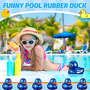 Honoson 6.89 Inch Giant Glitter Rubber Duck Big Glitter Rubber Duck Large Sparkly Duckling Bath Toy with Squeaky Sound for Summer Baby Shower Birthday Party Favor Gift(Purple)