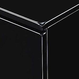 ClickDecor Hudson End Side Nightstand with 2 Drawers, Wooden Accent Table for Bedroom with Matte Chrome Handle, Black